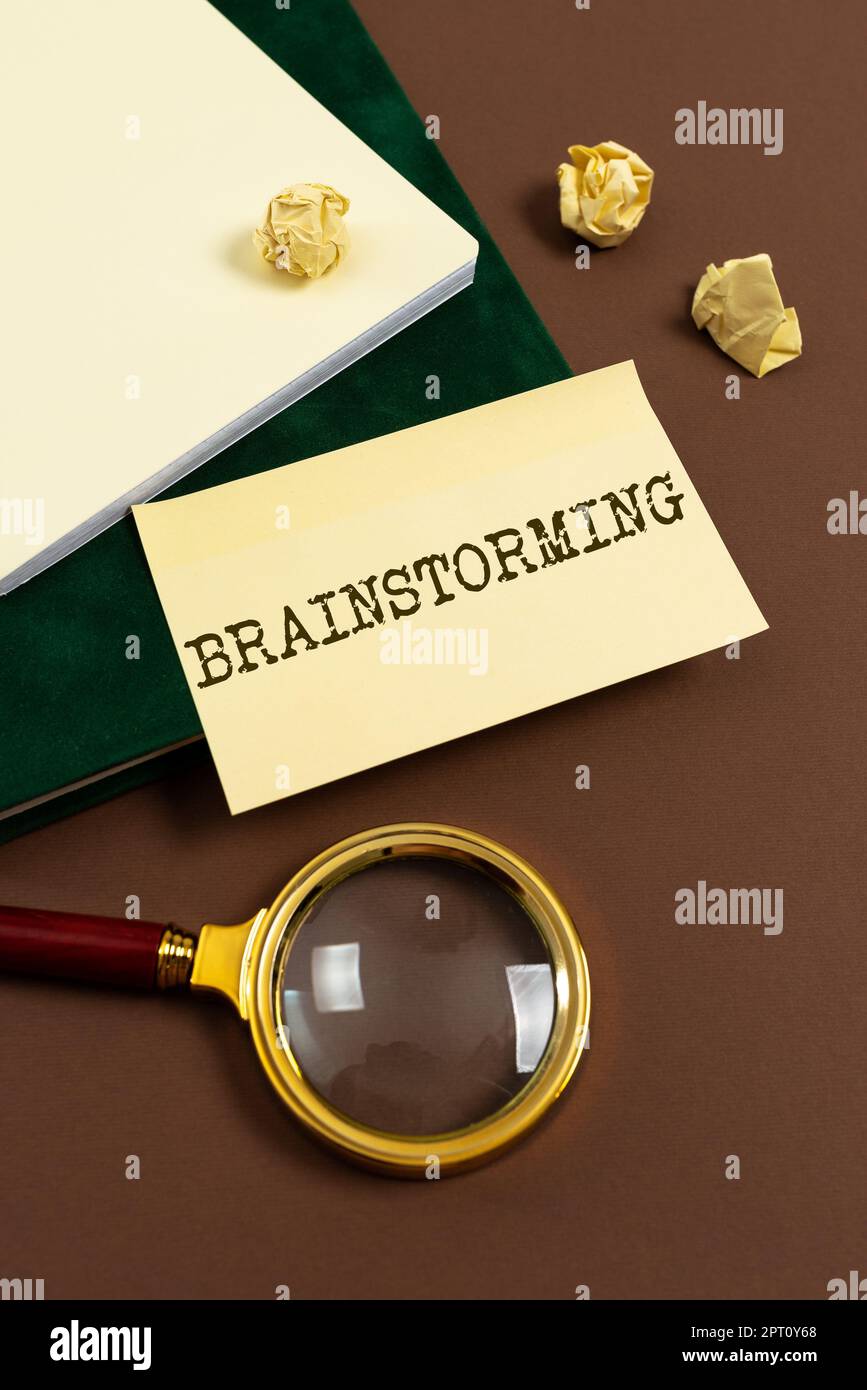 Conceptual caption Brain Storming, Business overview Stimulating ...