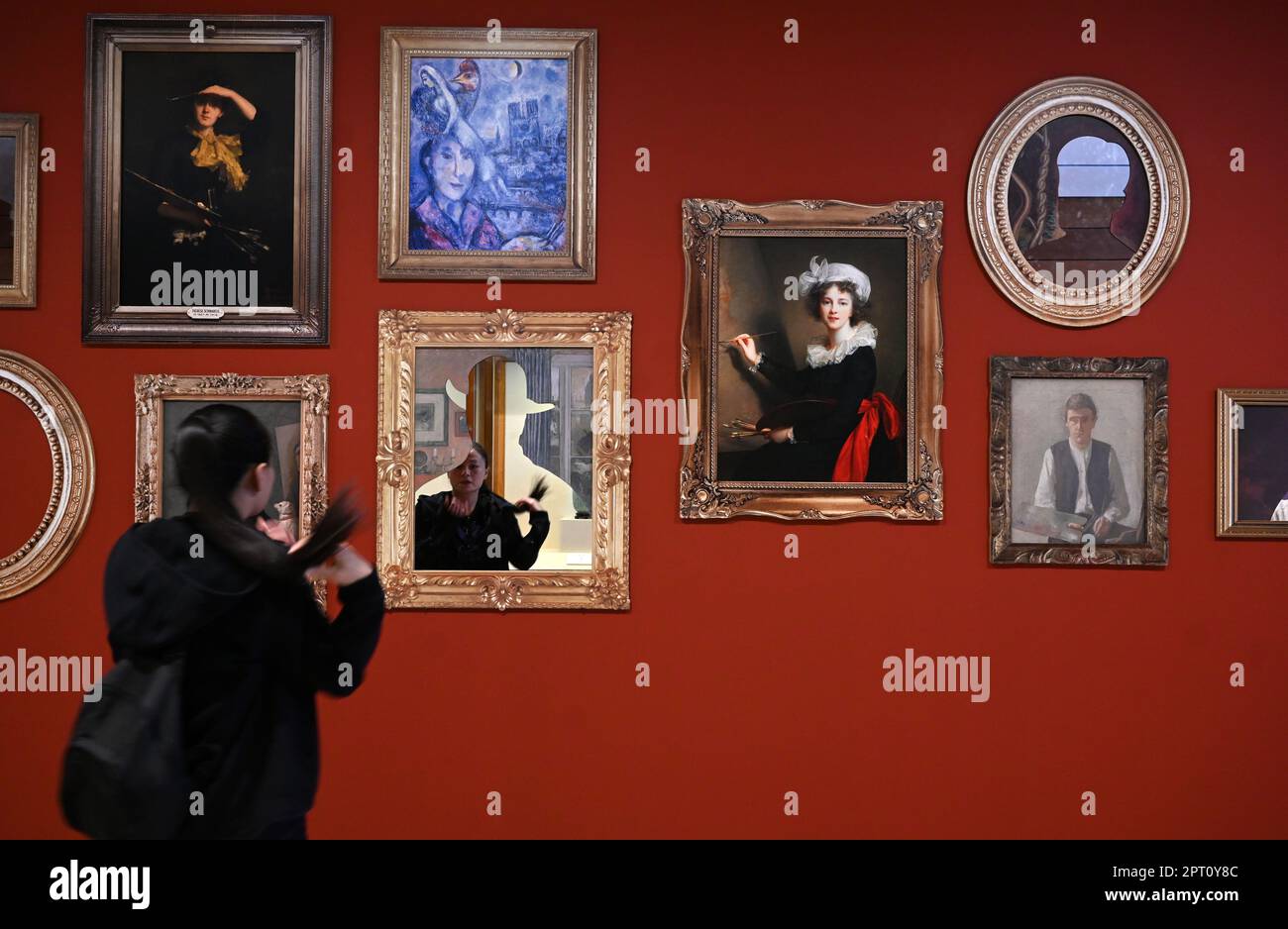 Beijing, China. 26th Apr, 2023. A visitor is seen at the Self-Portrait ...