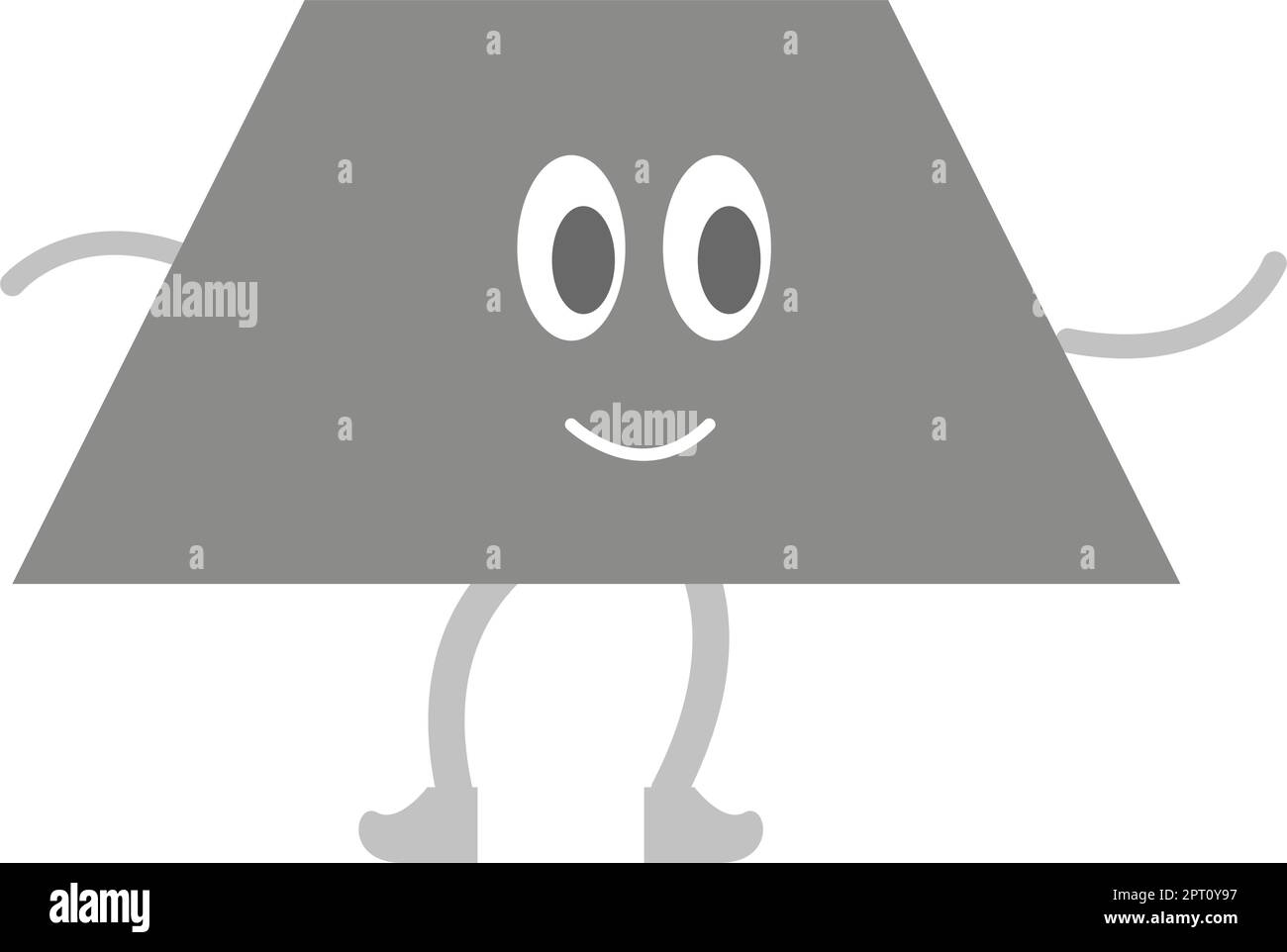 Trapezium or Trapezoid cartoon geometric shape for kids to learn basic ...