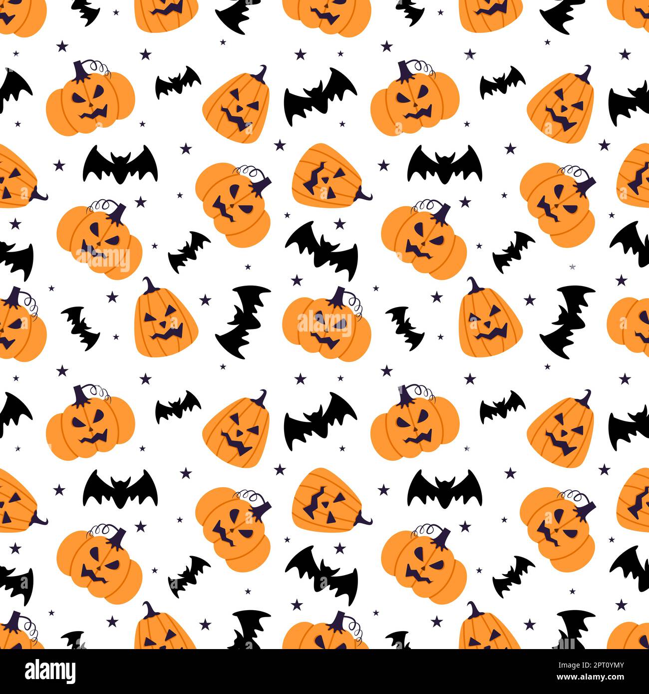 Halloween Seamless Pattern Design With Witch, Haunted House, Pumpkins ...