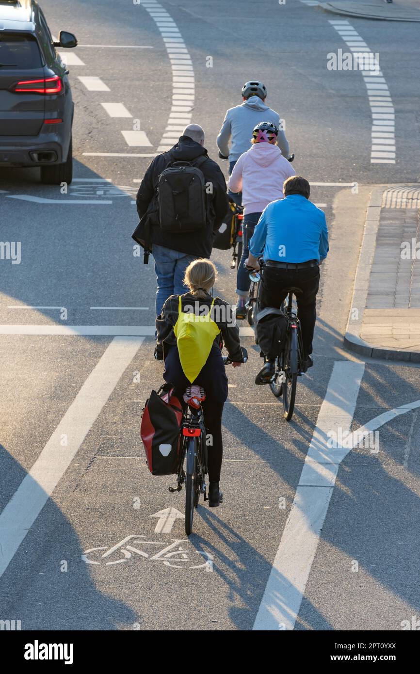 top view of bike lane with cyclists Stock Photo - Alamy