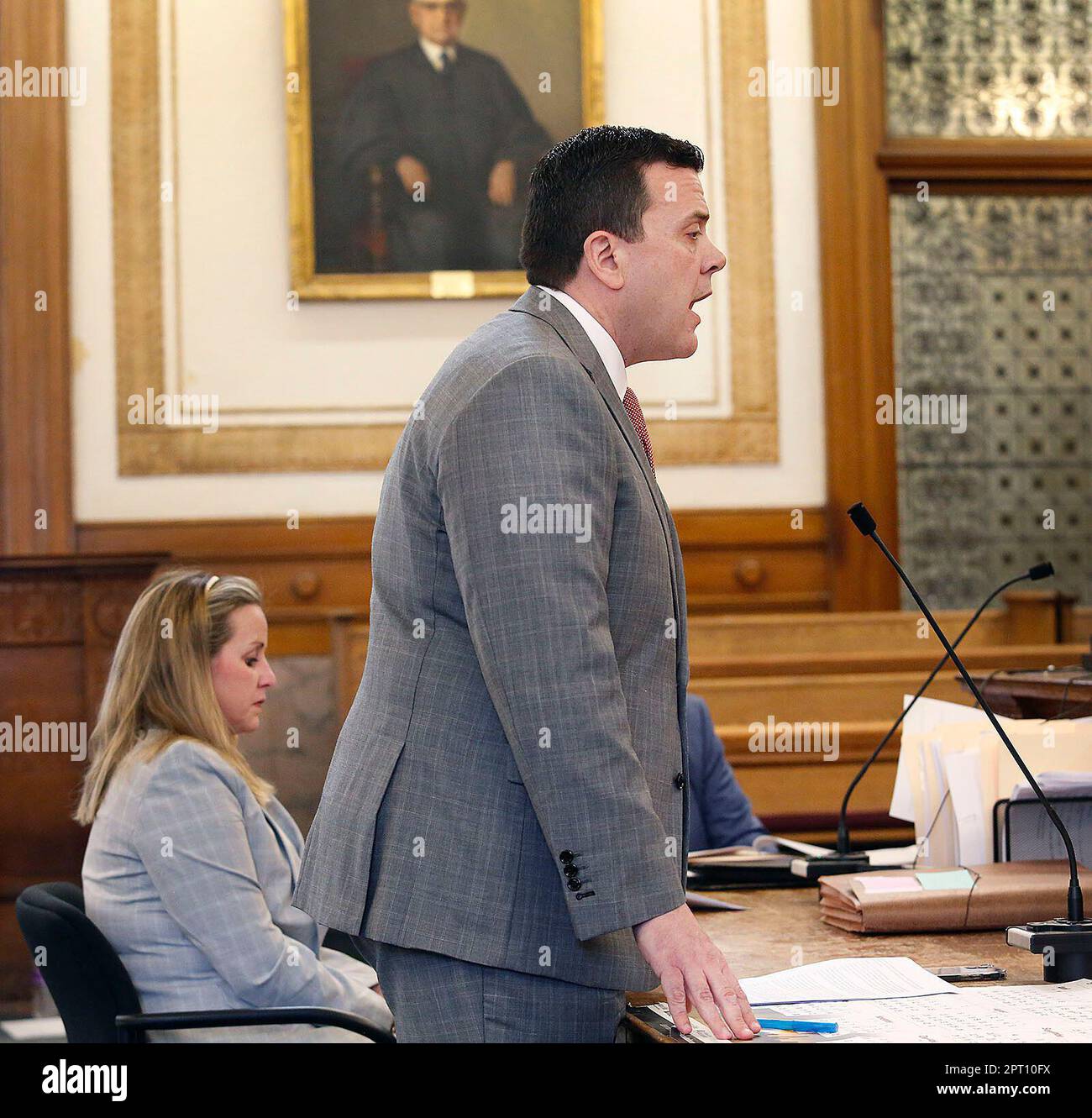 Assistant district attorney Greg Connor addresses the court during ...