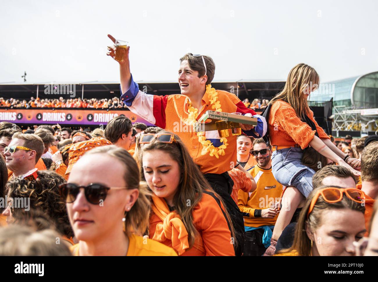 BREDA - Festival visitors during the King's Day party of Radio 538 on ...