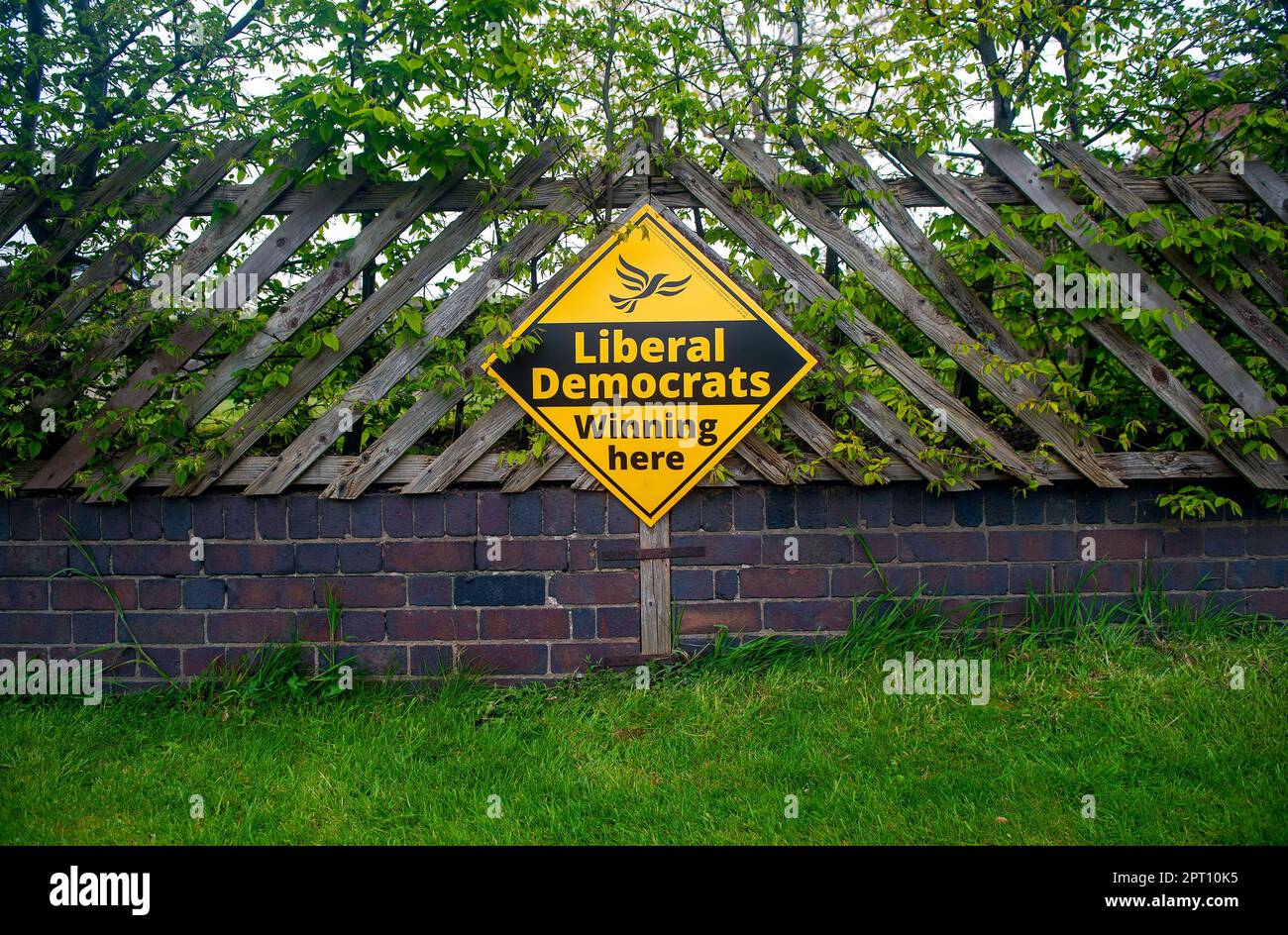 Local election political party placards. Many local council elections ...