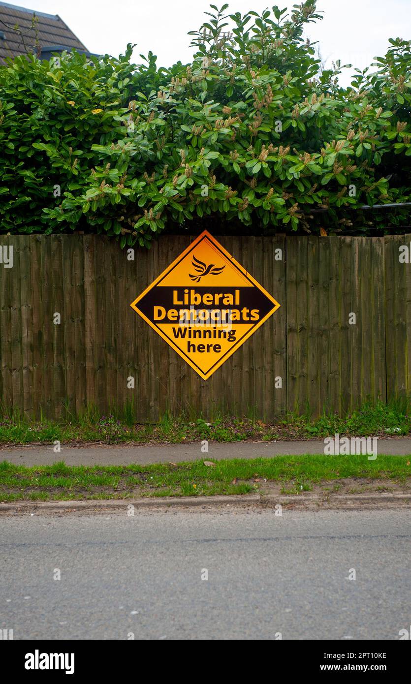 Local election political party placards. Many local council elections ...