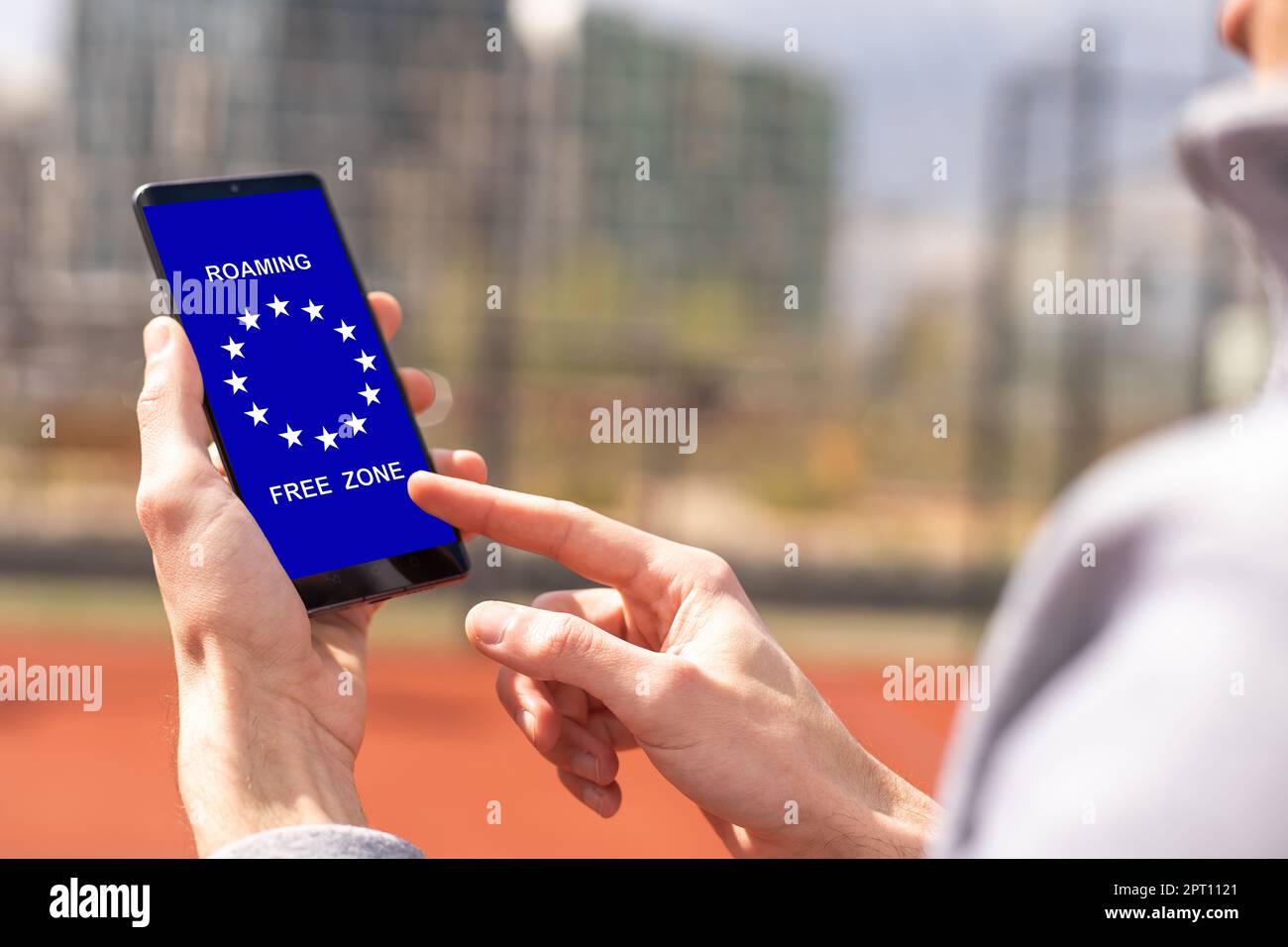 Free Roaming in the Euro zone, EU. Cellphone Stock Photo - Alamy