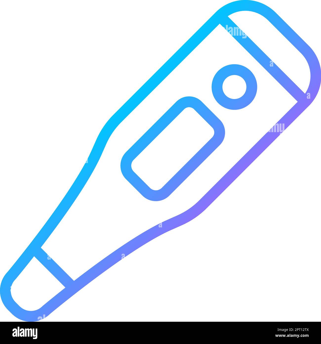 Electronic Thermometer Pixel Perfect Gradient Linear Vector Icon Stock