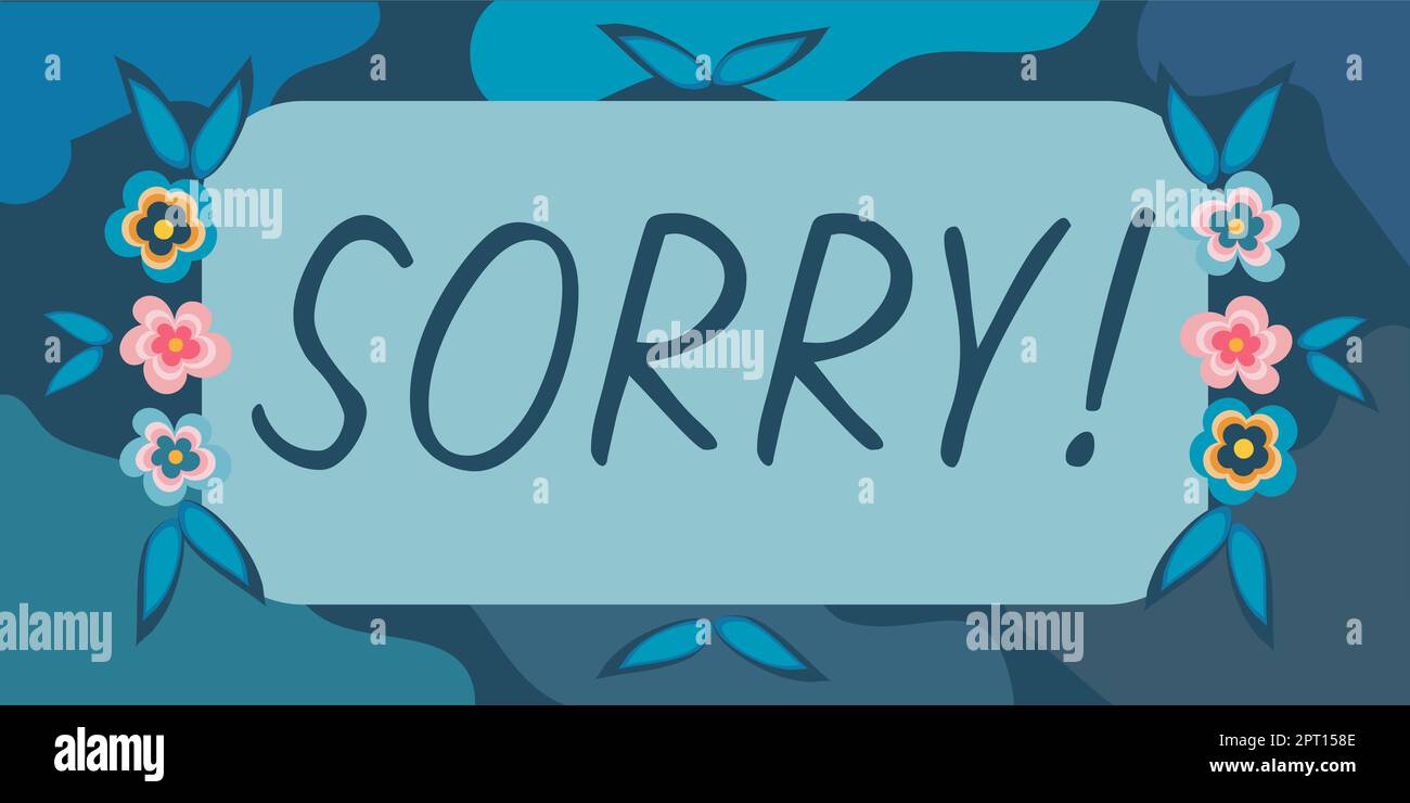 Handwriting text Sorry, Word for most difficult to give and the one ...