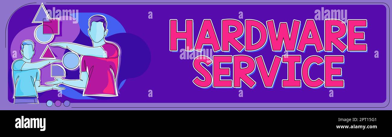 Text sign showing Hardware Service, Conceptual photo act of supporting ...