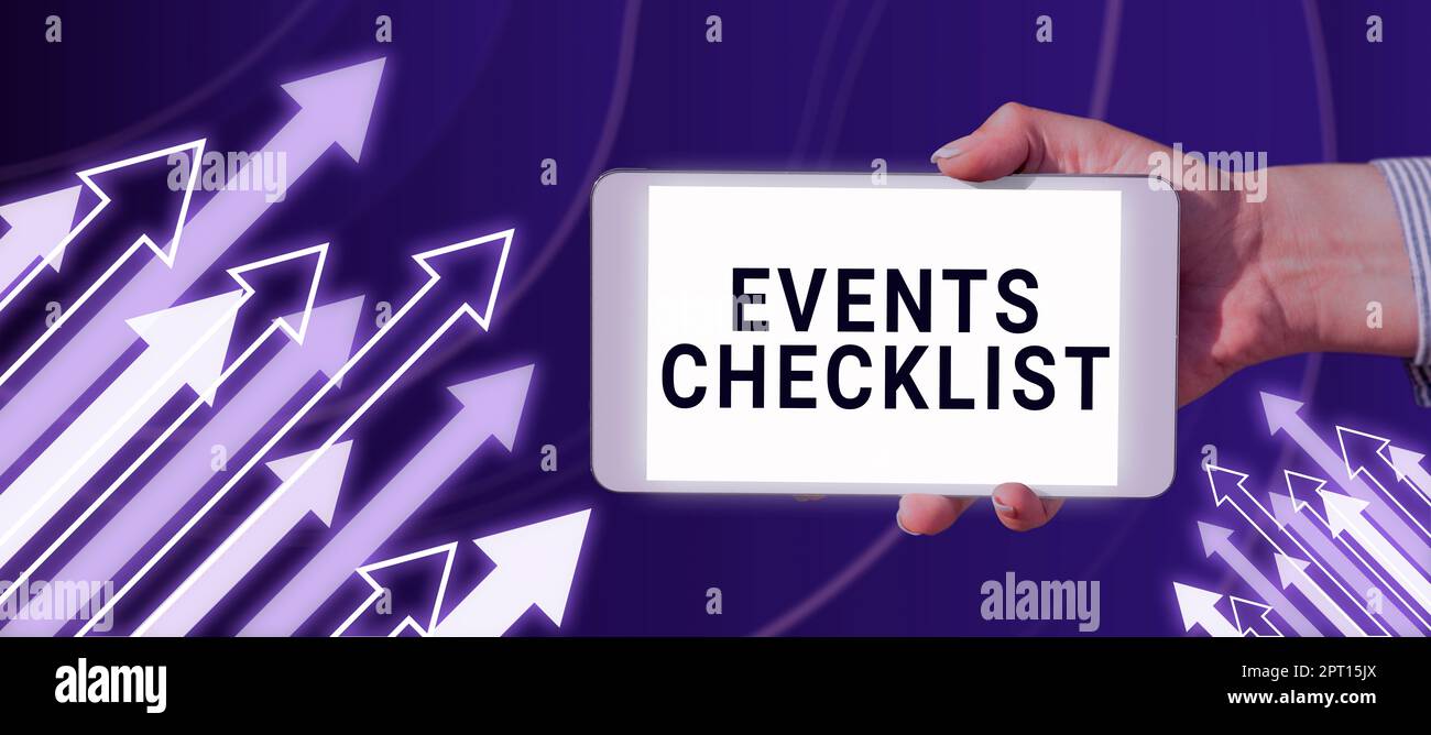 Hand writing sign Events Checklist, Concept meaning invaluable tool for ...