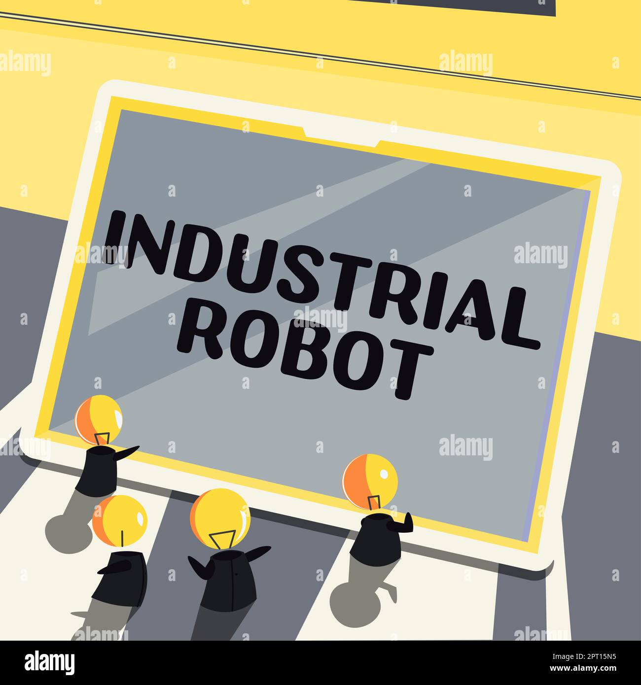 Sign displaying Industrial Robot, Business concept robotic mechanism ...