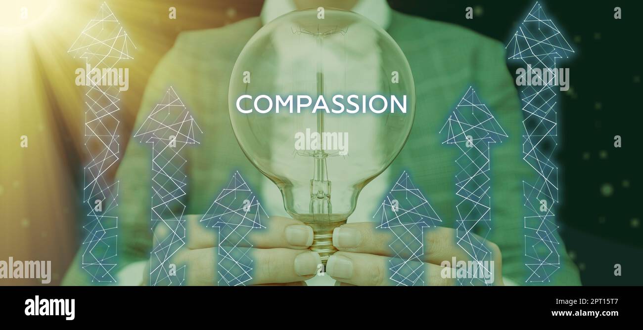 Sign displaying Compassion, Concept meaning empathy and concern for the ...