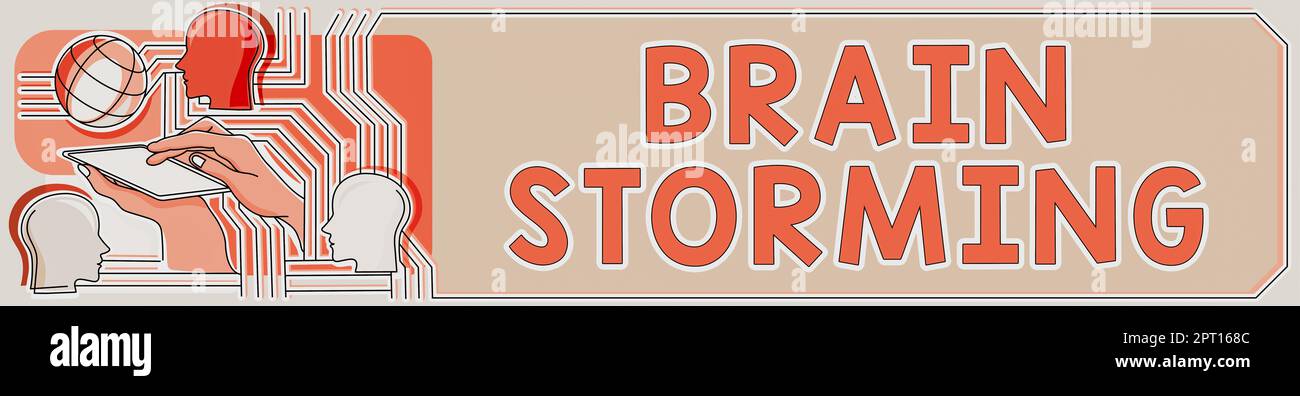 Text caption presenting Brain Storming, Word for Stimulating creative ...