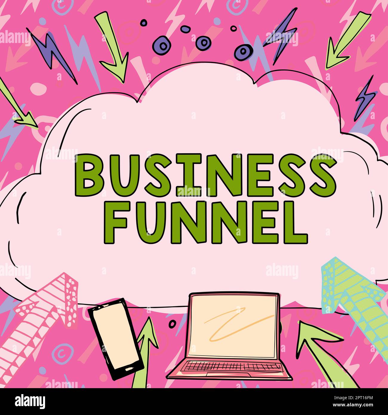 Conceptual display Business Funnel, Business idea purchasing process ...