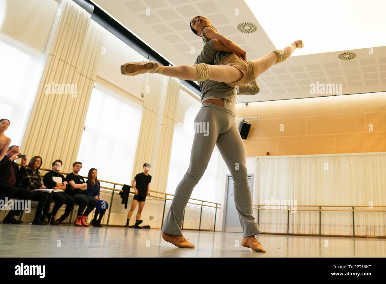 Dancers from the Birmingham Royal Ballet perform a rehearsal during the ...