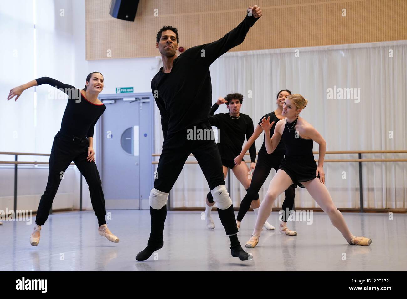 Dancers from the Birmingham Royal Ballet perform a rehearsal during the ...