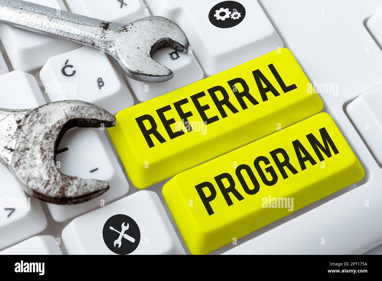 Conceptual display Referral Program, Word Written on employees are ...