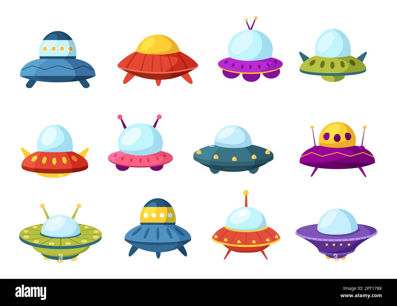 UFO Flying Spaceship with Rays of Light in Sky Night City View and ...