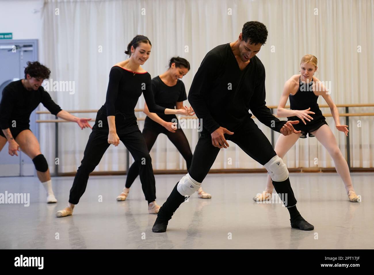 Dancers from the Birmingham Royal Ballet perform a rehearsal during the ...