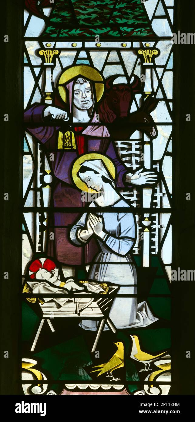 Harry Harvey stained glass window detail, St. Mary`s Church, Woodford ...