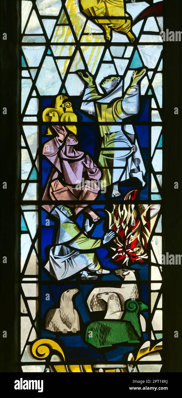 Harry Harvey stained glass window detail, St. Mary`s Church, Woodford ...