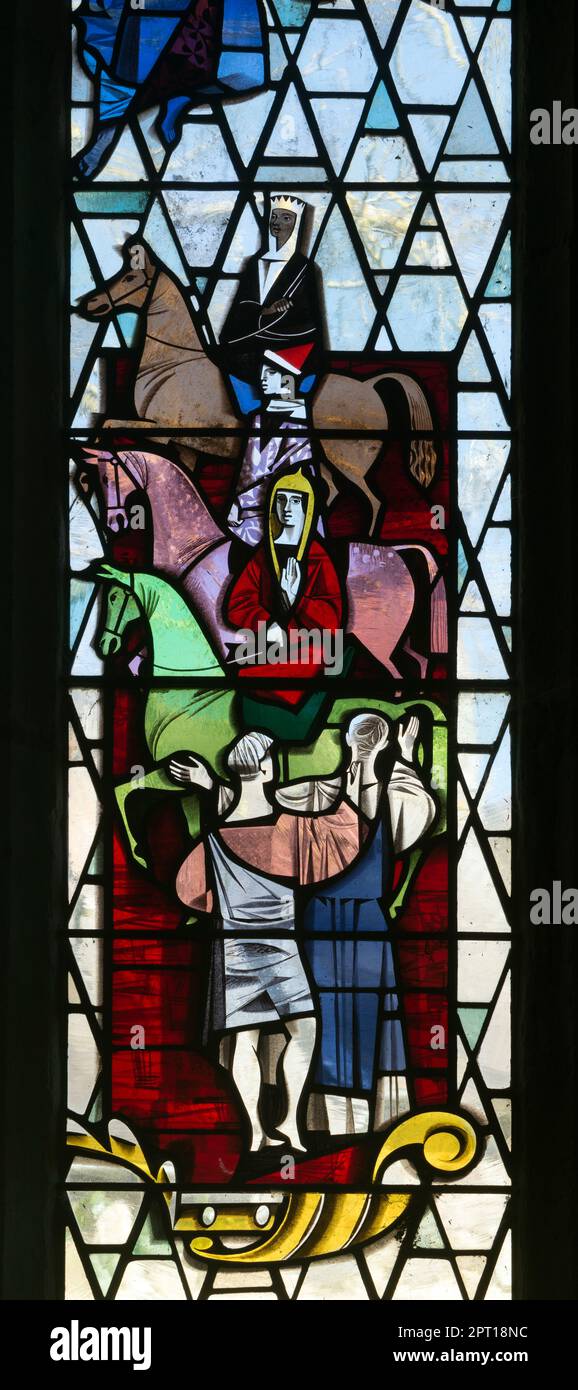 Harry Harvey stained glass window detail, St. Mary`s Church, Woodford ...