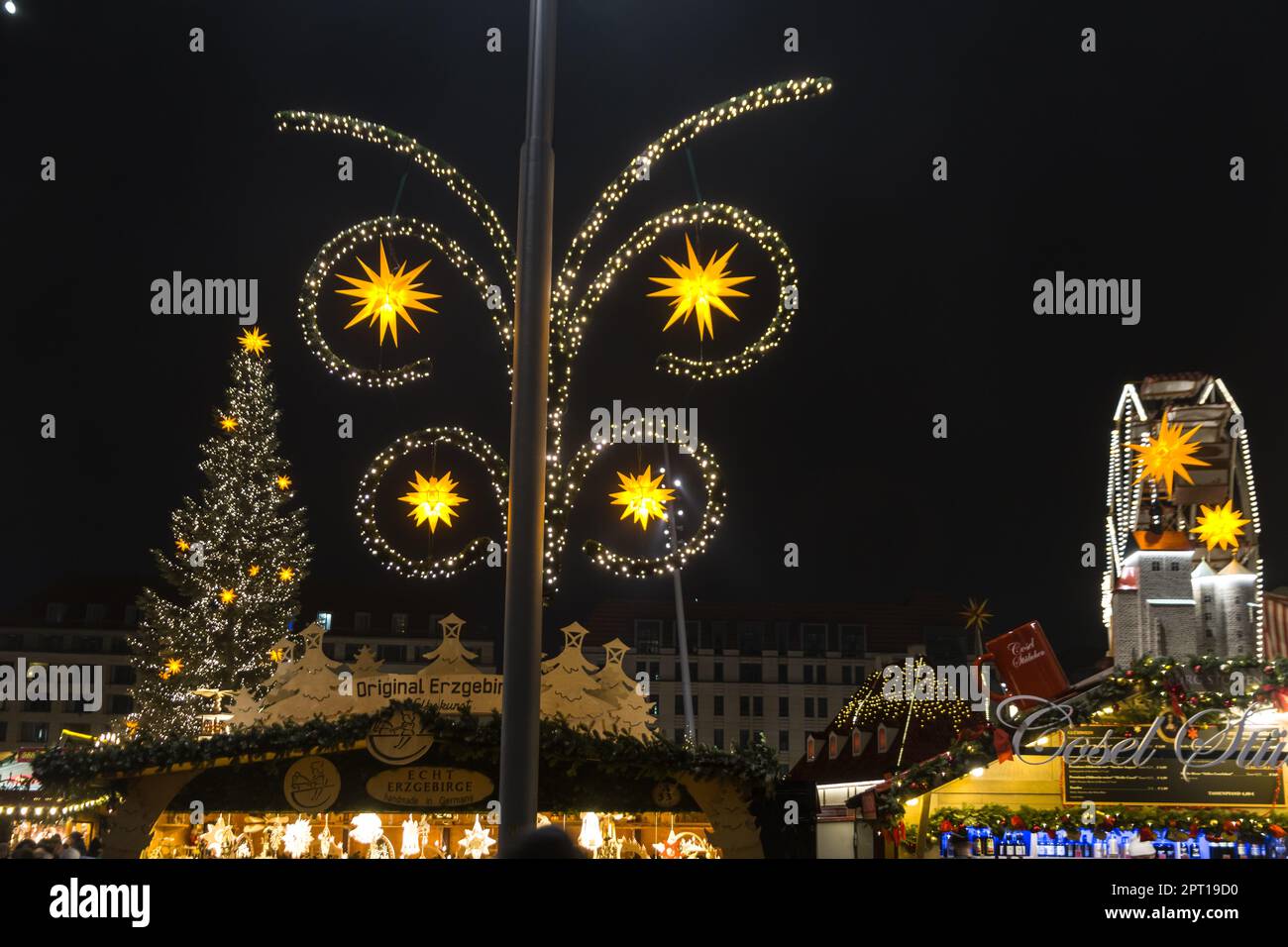Famos Striezelmarkt Christmas market in Dresden, Germany Stock Photo ...