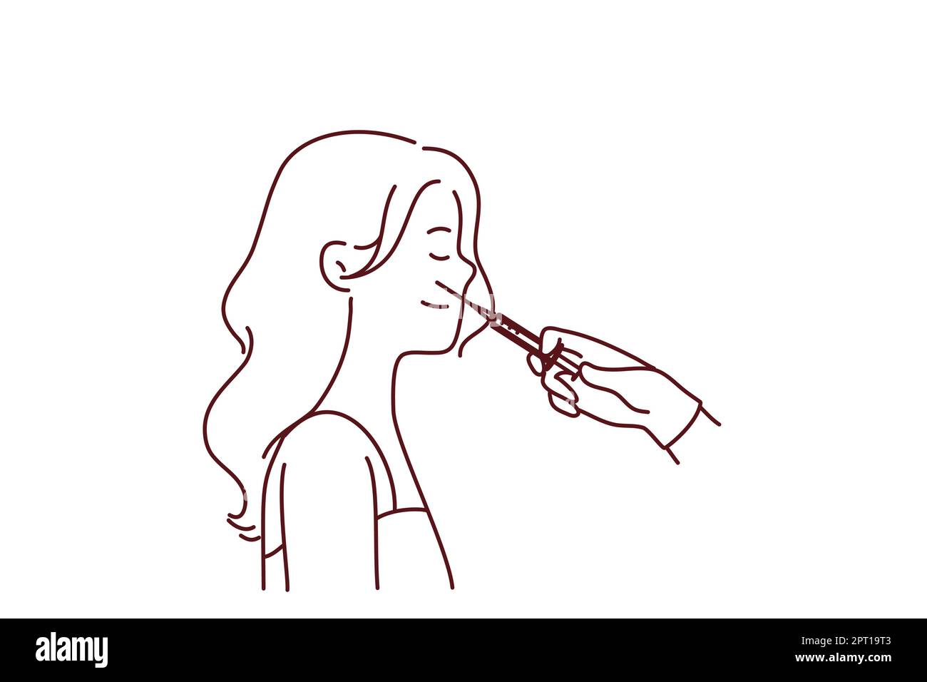 Cosmetic treatment botox injection Stock Vector Images - Alamy