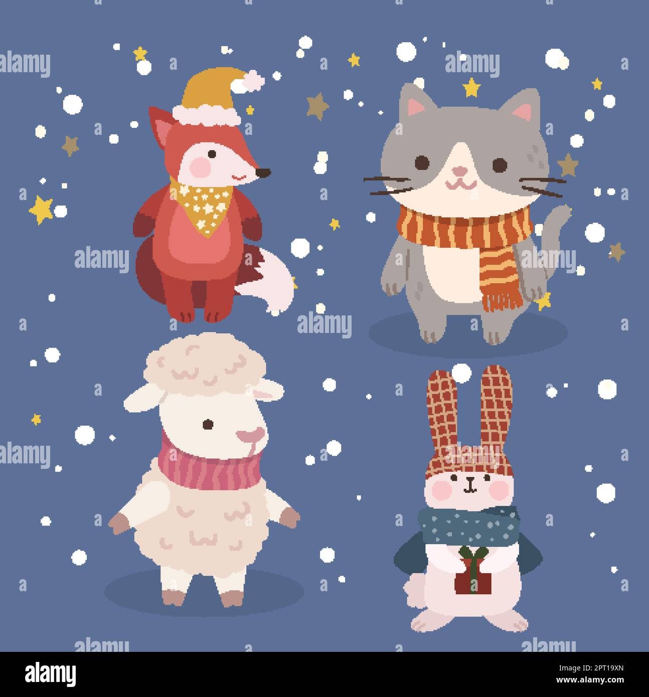 Hand drawn set winter hi-res stock photography and images - Alamy
