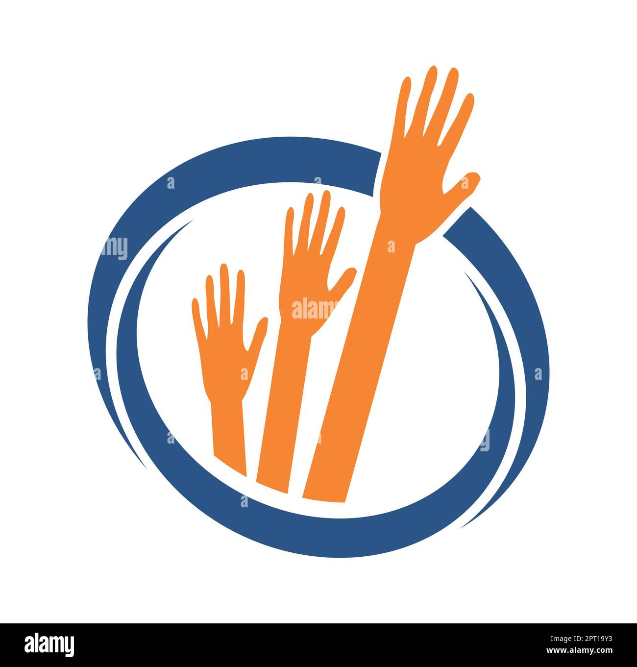Hand Up Together Logo Vector Icon Stock Vector Image & Art - Alamy