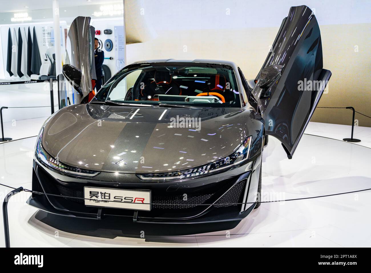 Aion Hyper SSR electric sports car from GAC on display at the 2023 ...