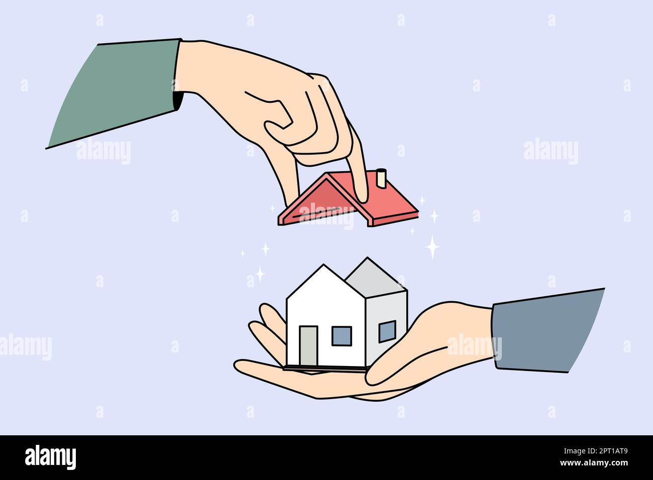 Hands building tiny house Stock Vector Image & Art - Alamy