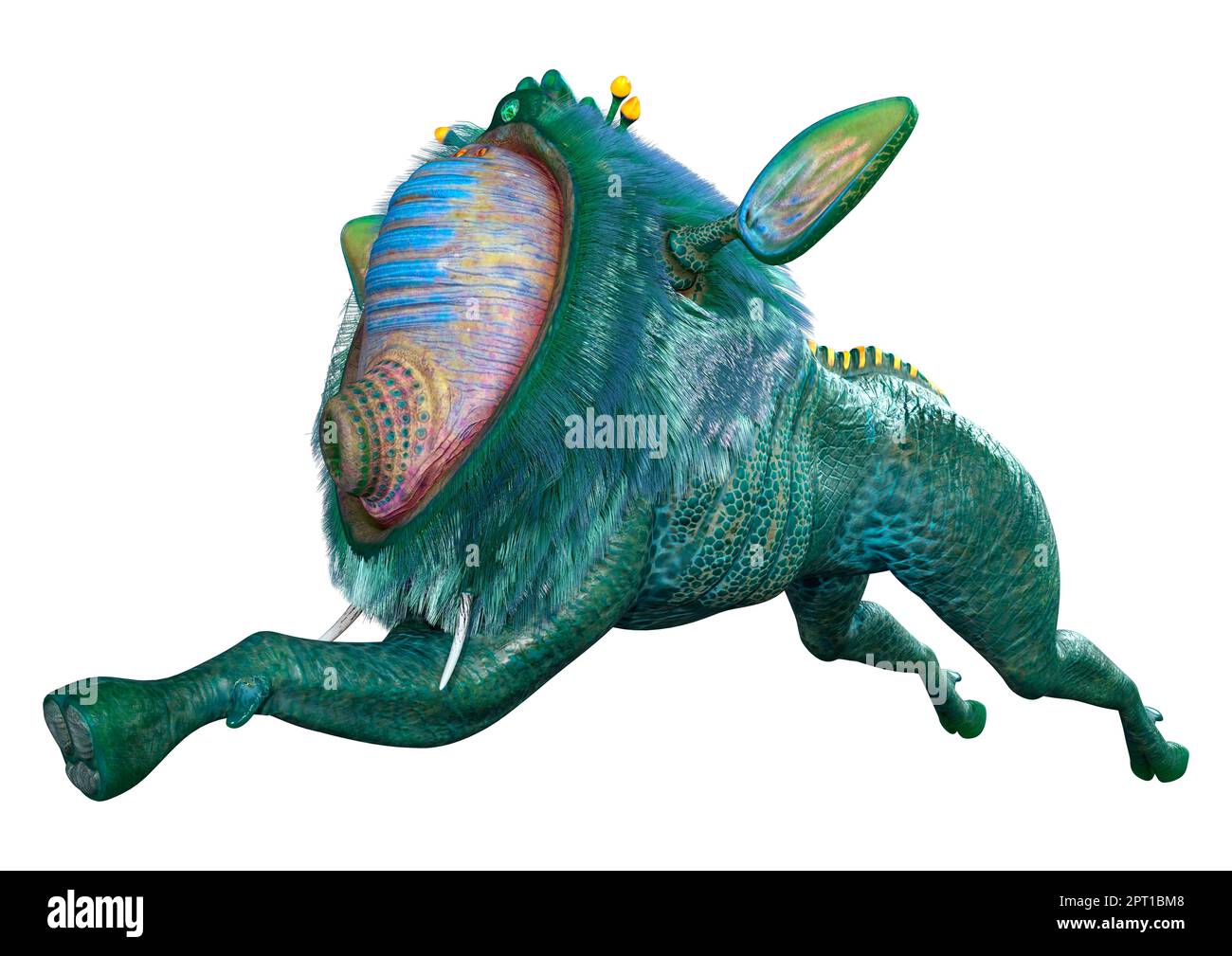 3D rendering of a fantasy creature isolated on white background Stock ...
