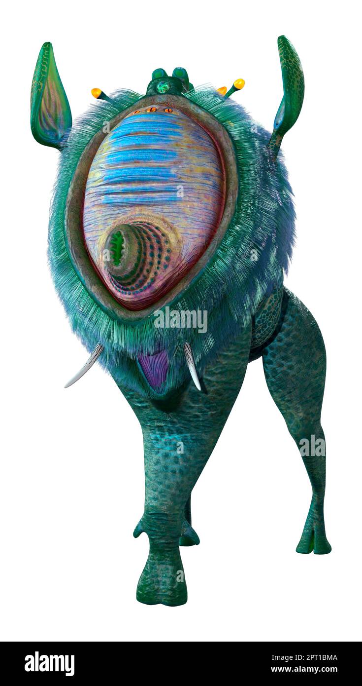 3D rendering of a fantasy creature isolated on white background Stock ...