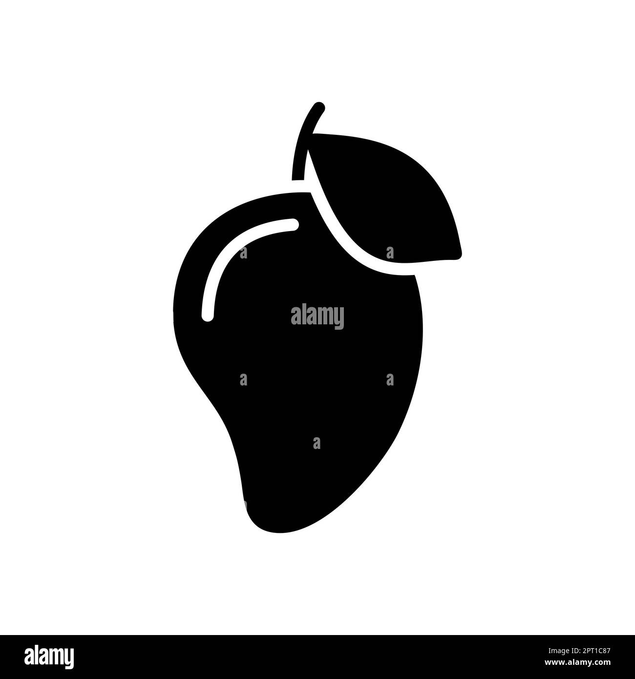 Mango tropical fruit vector glyph icon. Graph symbol for food and ...