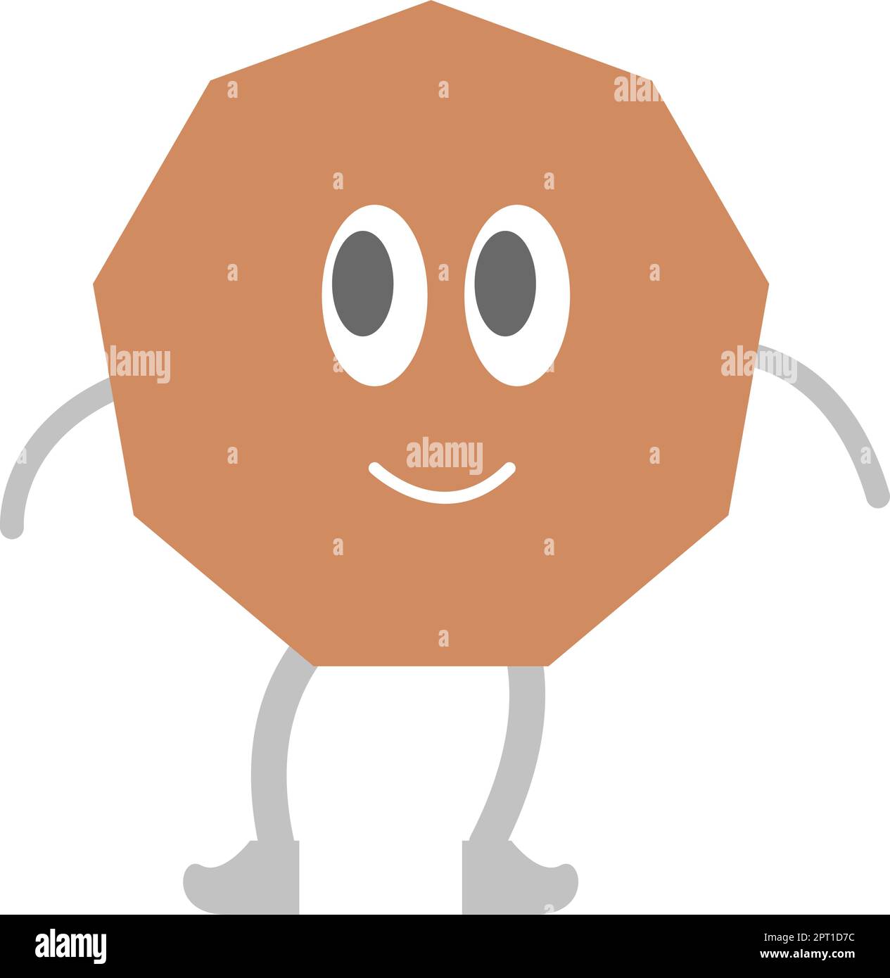 Nonagon cartoon geometric shape for kids to learn basic math education ...