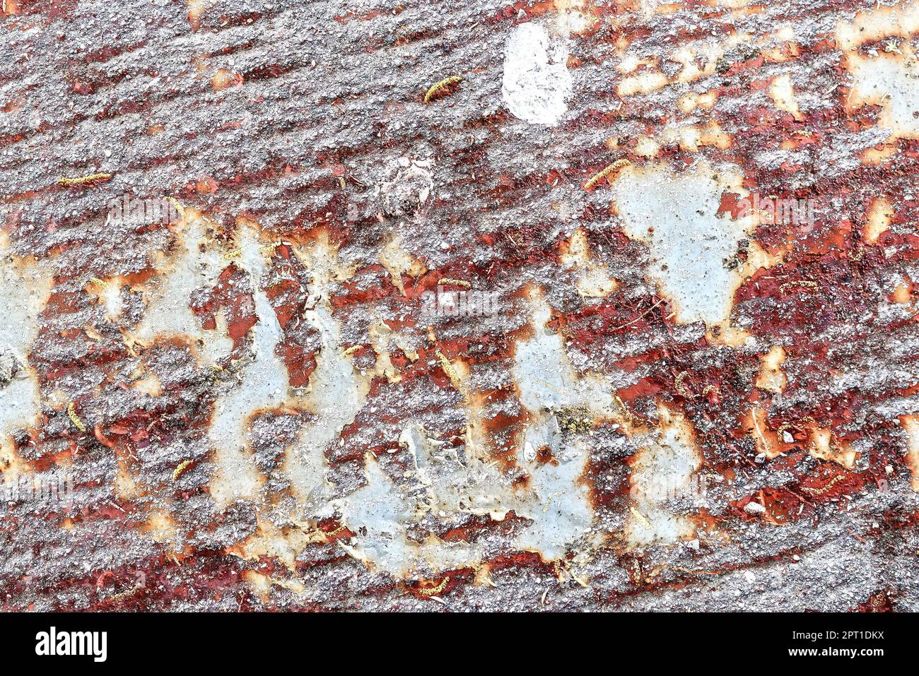 Detailed close up surface of rusty metal and stone with lots of ...