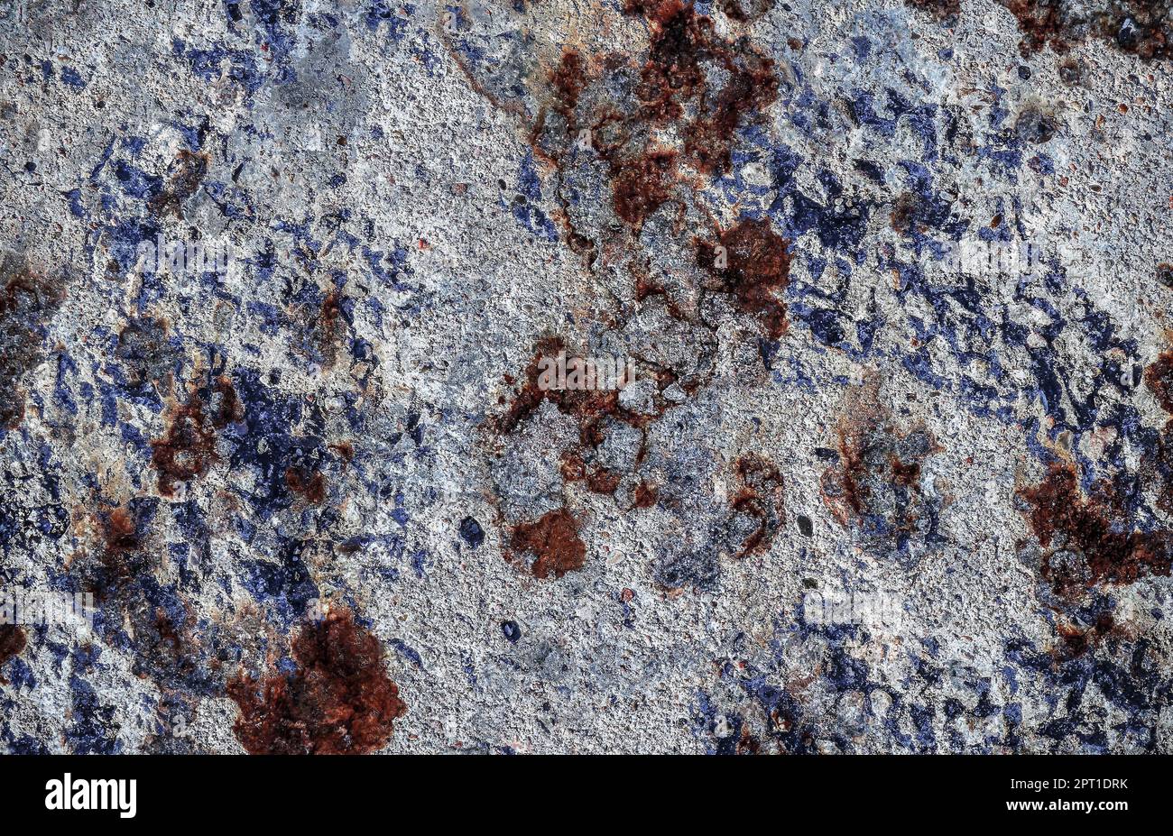 Detailed close up surface of rusty metal and stone with lots of ...