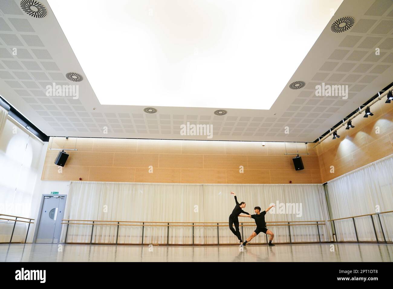Dancers from the Birmingham Royal Ballet perform a rehearsal during the ...