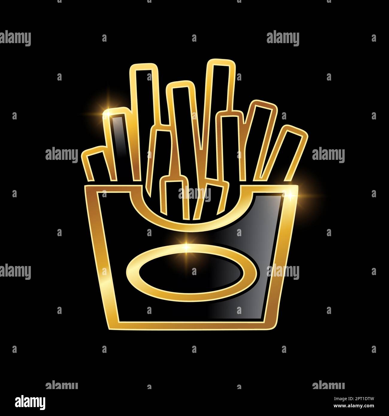 Golden French Fries Vector Icon Stock Vector Image & Art - Alamy