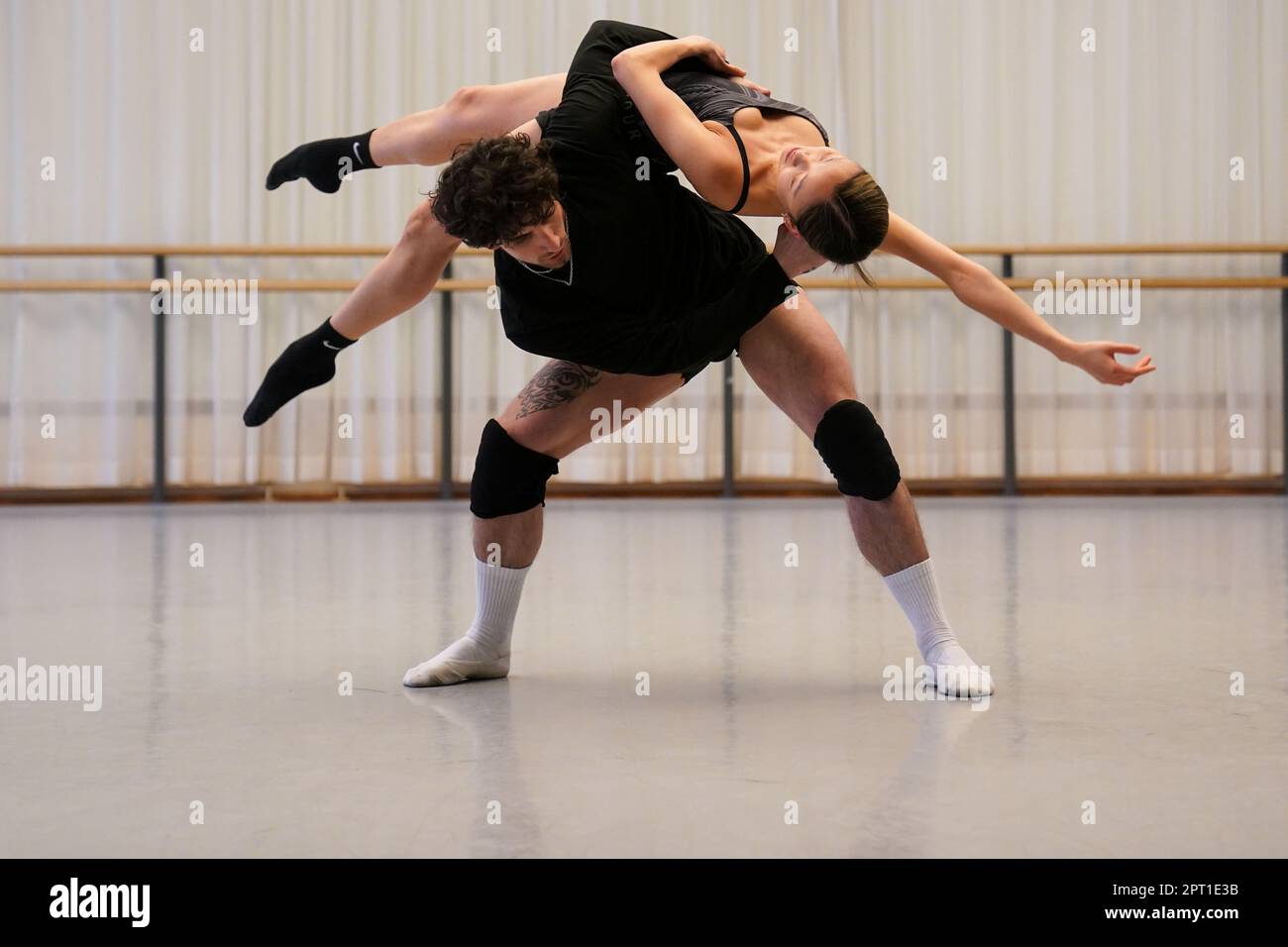 Dancers from the Birmingham Royal Ballet perform a rehearsal during the ...