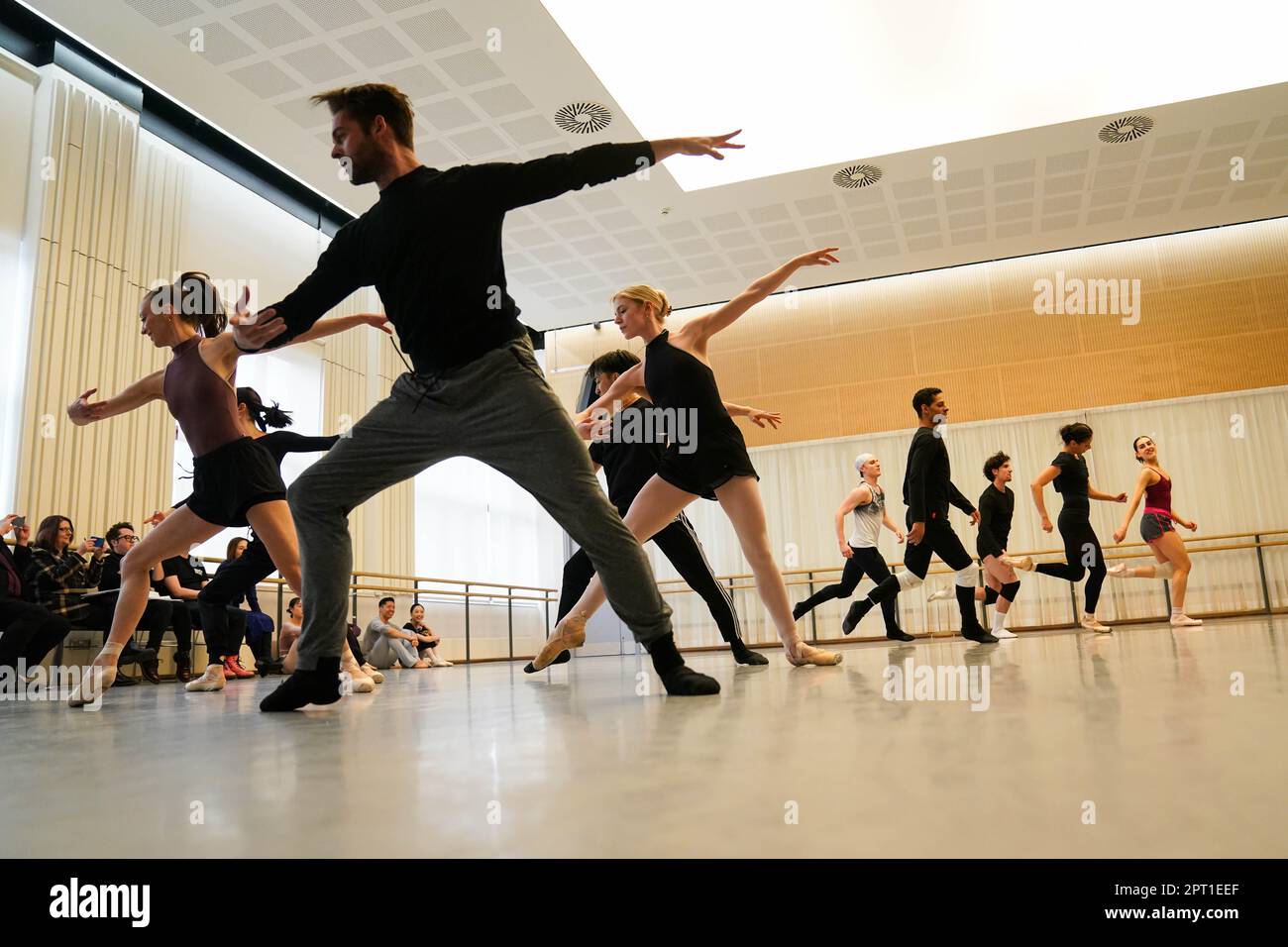 Dancers from the Birmingham Royal Ballet perform a rehearsal during the ...