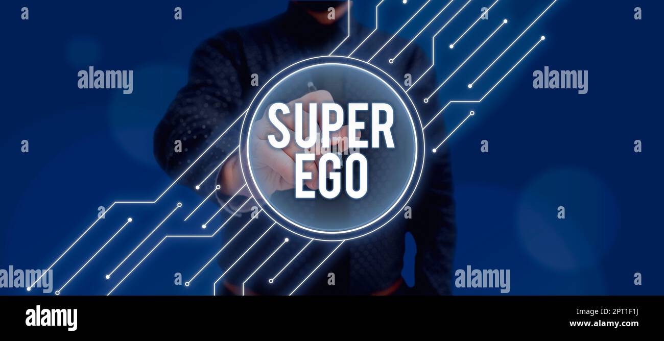 Writing displaying text Super Ego, Business overview The I or self of ... Writing displaying text Super Ego, Business overview The I or self of ...