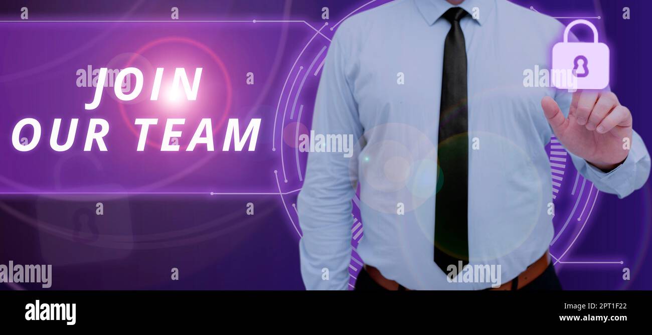 Hand writing sign Join Our Team, Business approach Allied Associate ...