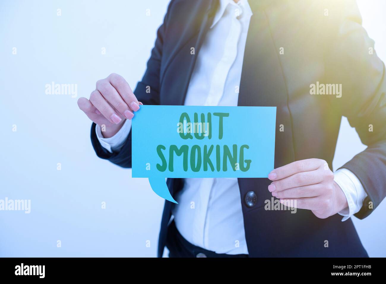 Text caption presenting Quit Smoking, Word for Discontinuing or ...