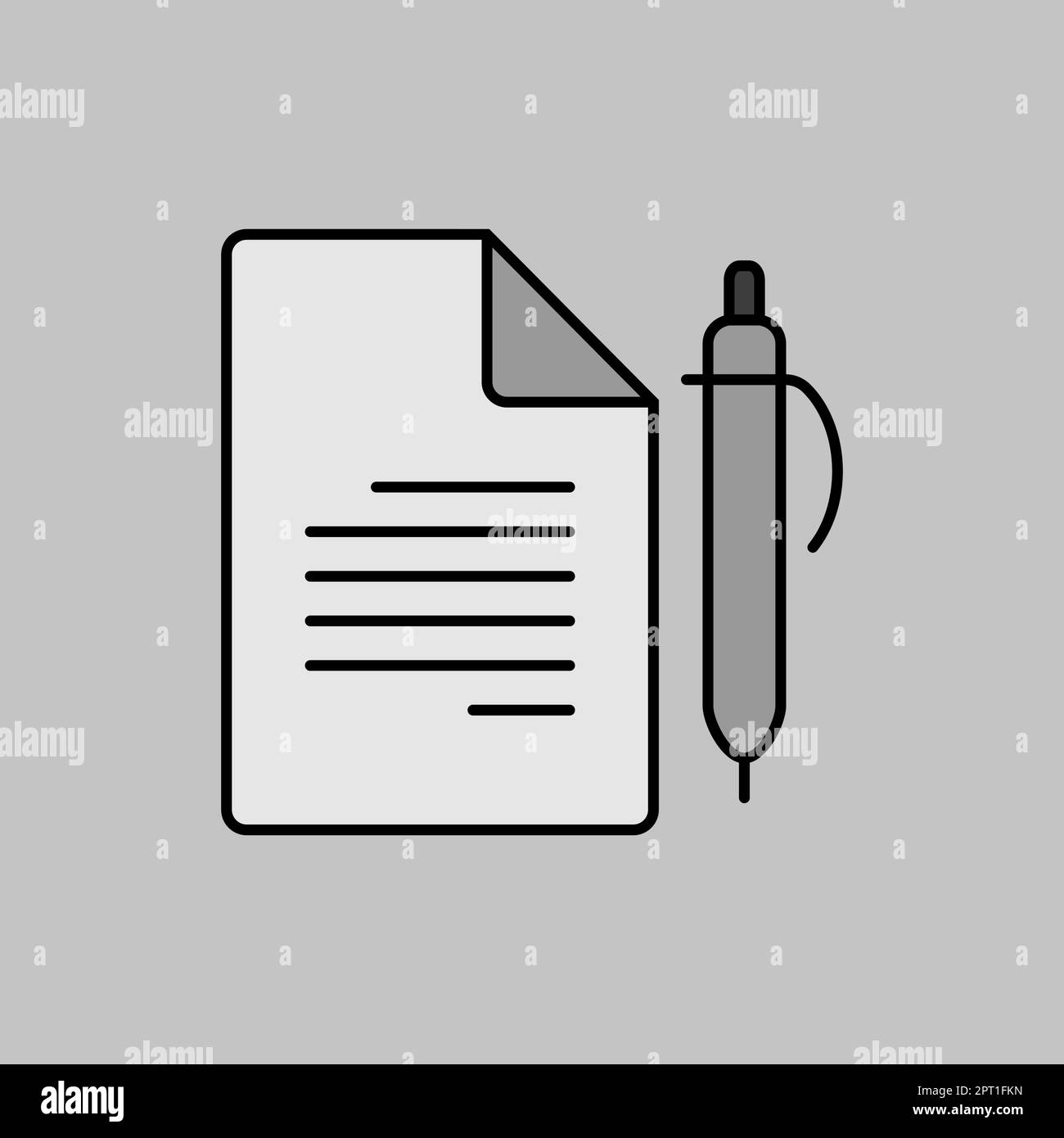 Contract Document With Pencil outline icon Stock Vector Image & Art - Alamy