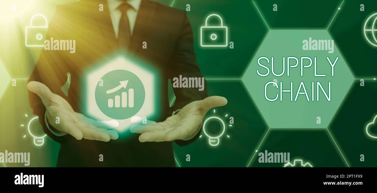 Conceptual display Supply Chain, Business concept System of ...