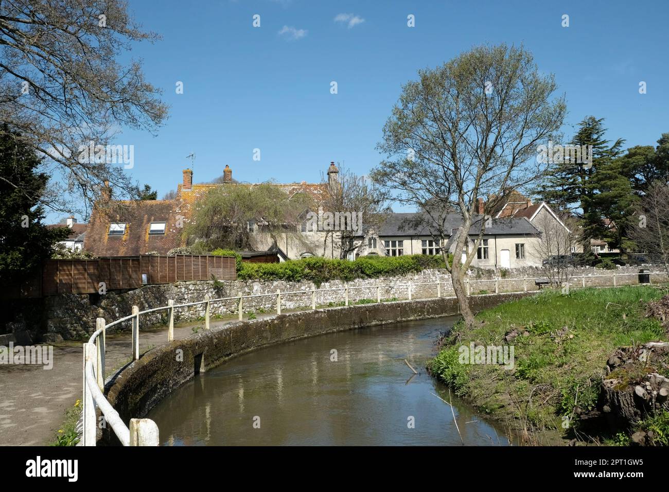 Tisbury a small Wiltshire village. The River Nadder Stock Photo - Alamy