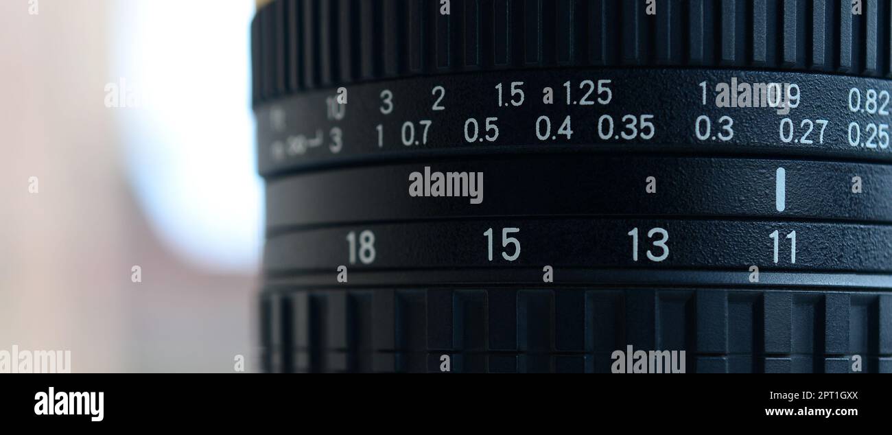 Fragment of a wide angle zoom lens for a modern SLR camera. The set of ...