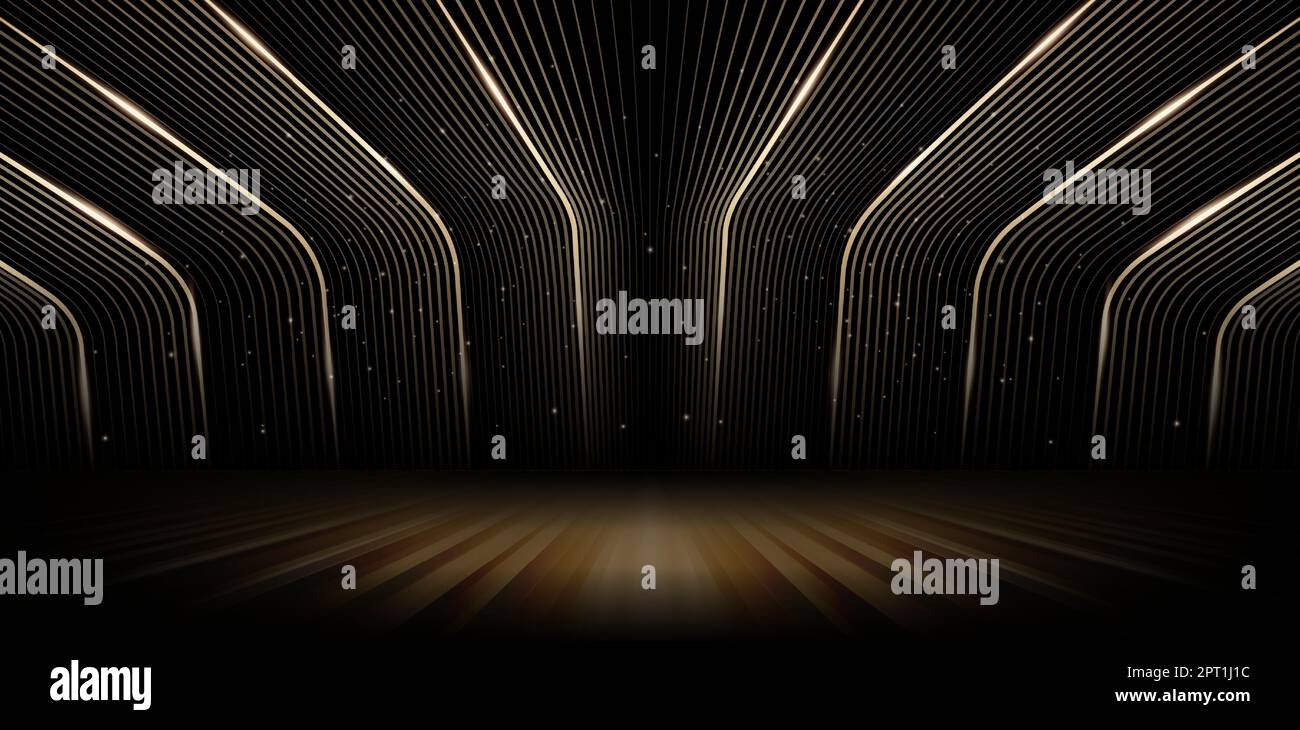 Rounded curve golden line stage Stock Vector Image & Art - Alamy